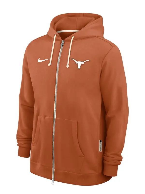 Nike Texas Sideline Dri-fit College Full-zip Hoodie - Orange