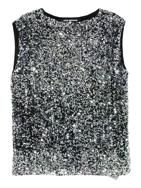 Junya Watanabe Sequined Sleeveless Top - Black