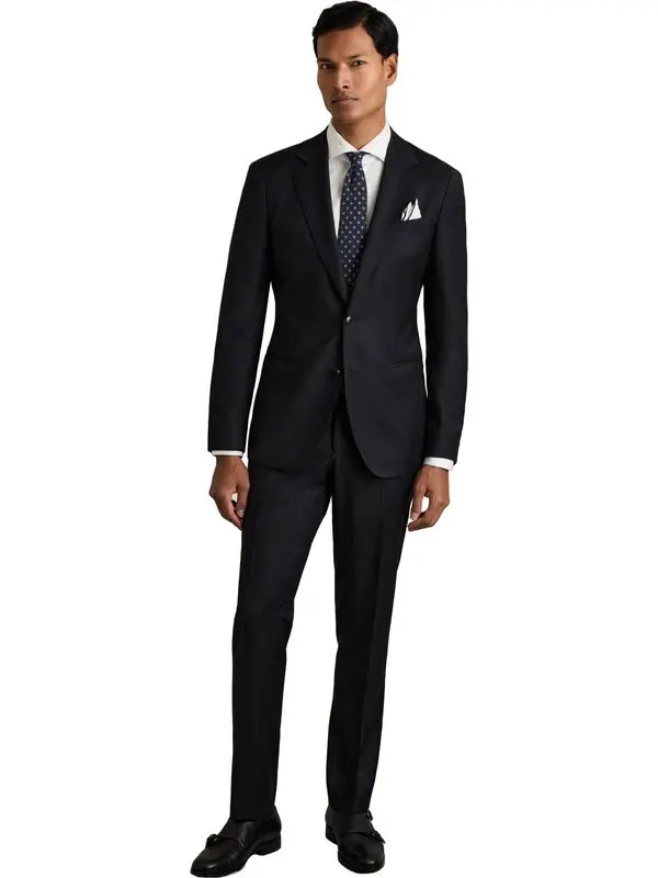 REISS Aspire Single Breasted Wool Suit Jacket Slim-fit - Navy