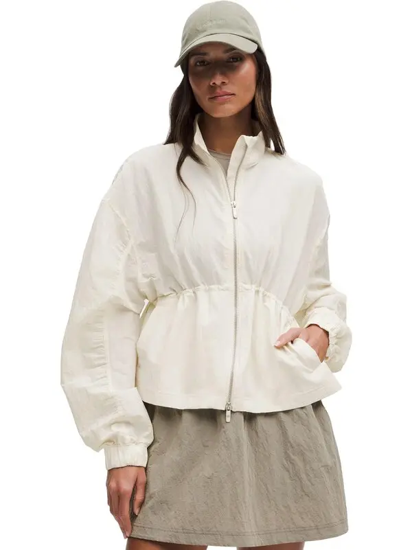 Lululemon Crinkle Nylon Cinchable Jacket - Light Ivory