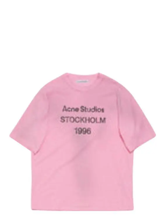 Acne Studios Logo Relaxed Fit T-shirt - Pink
