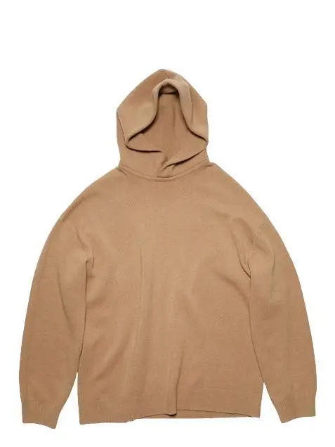 Acne Studios Cashmere Wool Relaxed Fit Hooded Jumper - Light Brown