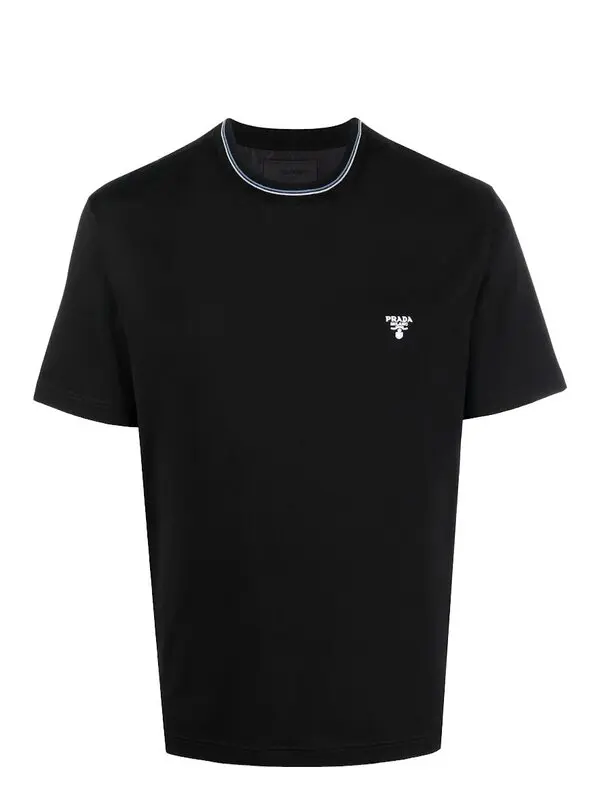 Prada Embroidered Logo T-shirt - Black