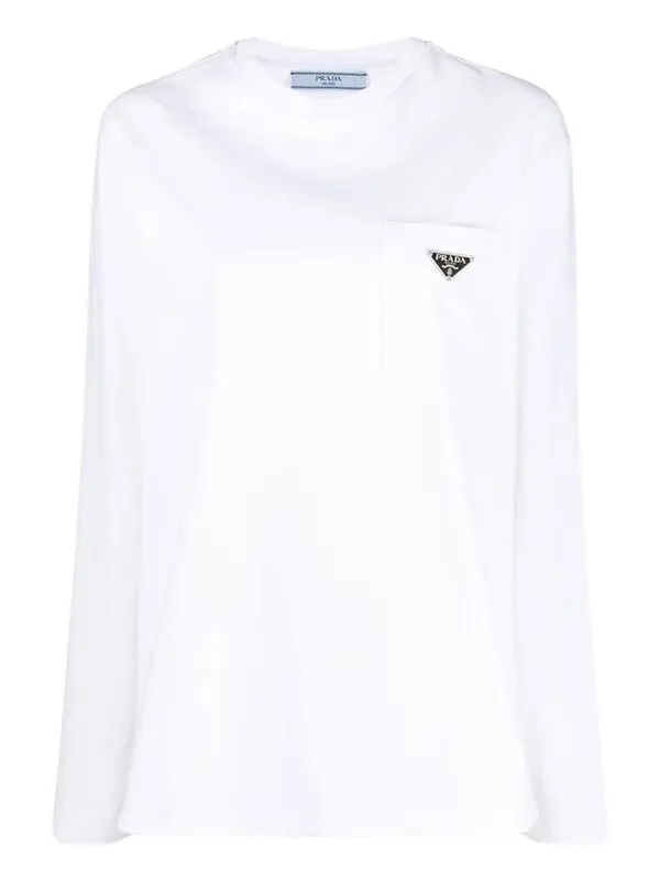 Prada Patch Pocket Enamel Logo T-shirt - White