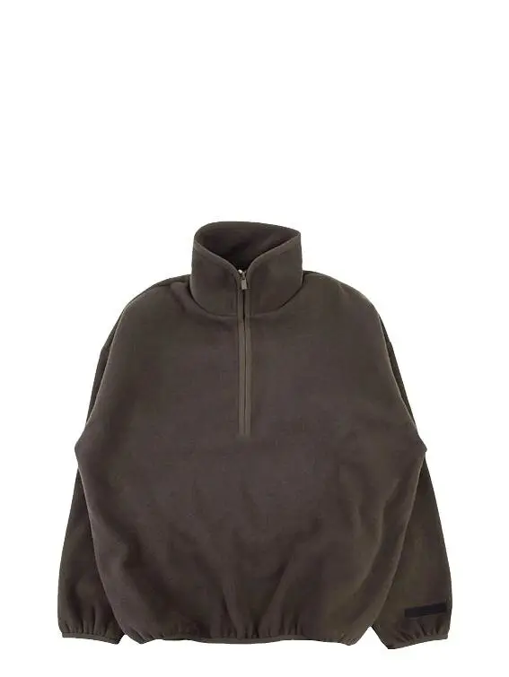 Fear Of God Essentials Brushed Half Zip Pullover - Brown