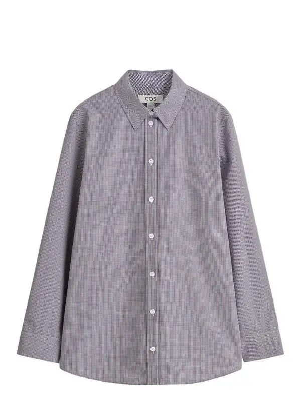 Cos Gingham Cotton Shirt - Blue