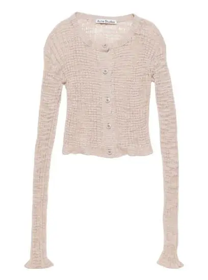 Acne Studios Wide Ribbed Cardigan - Dusty Pink