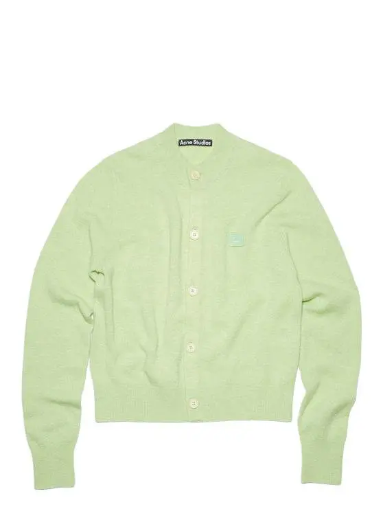 Acne Studios Wool Crewneck Sweatshirt Cardigan - Pale Green Melange