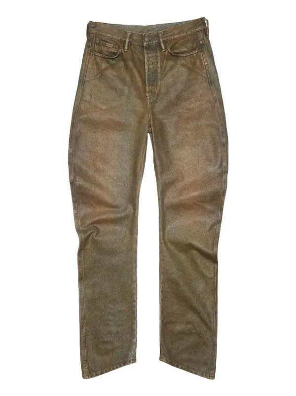 Acne Studios Relaxed Fit Coated Jeans - Blue/beige