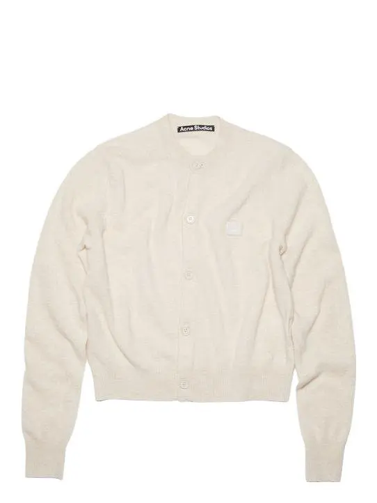 Acne Studios Wool Crewneck Cardigan - Oatmeal Melange