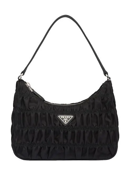 Prada Mini Bag In Nylon And Saffiano Leather - Black