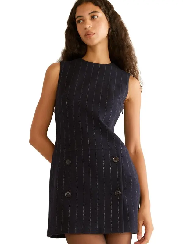 DÔEN Polly Pinstripe Sleeveless Dress - Marianne Pinstripe