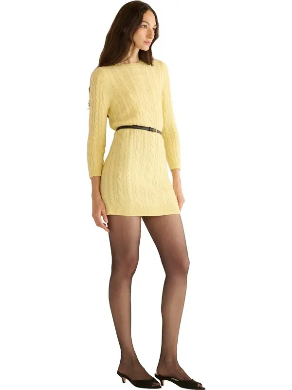 DÔEN Alice Cashmere Mini Dress - Buttercup