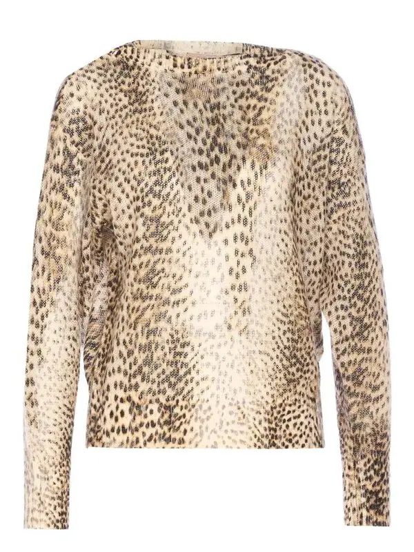 TWINSET Sweater With Leopard Print - Brown