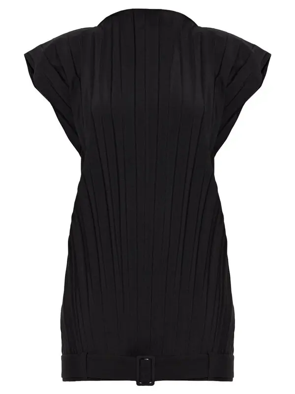 MAISON MARGIELA Pleated Mini Dress - Black