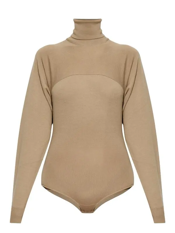 MAISON MARGIELA Turtleneck Bodysuit - Beige