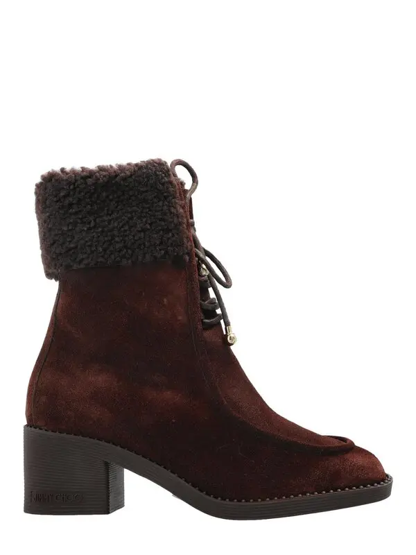JIMMY CHOO Hali Heeled Ankle Boots - Brown
