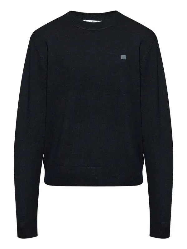 Acne Studios Wool Sweater With Logo - Black