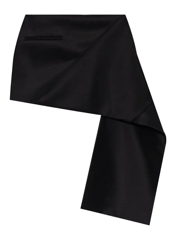COURREGES Satin Mini Skirt - Black