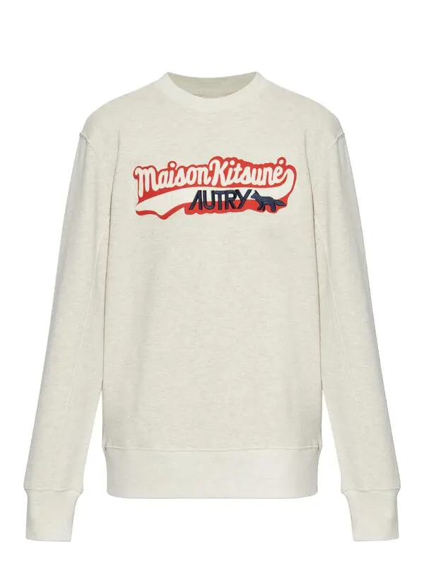 AUTRY X Maison Kitsune Crewneck Cotton Sweater - Cream