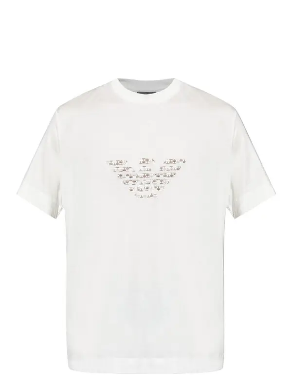Emporio Armani T-shirt With Embroidered Logo - White