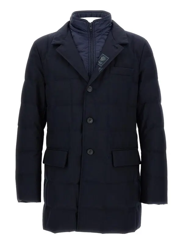 FAY Regular Fit Goose Down Coat - Blue