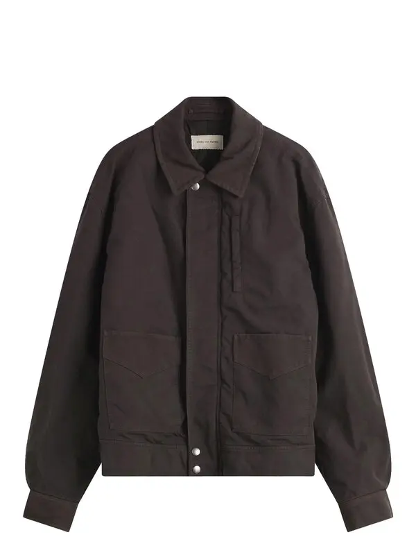 Dries Van Noten Overdyed Double Weave Cotton Jacket - Brown