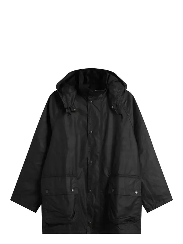Barbour X Margaret Howell Stand Collar Wax Parka Jacket - Black