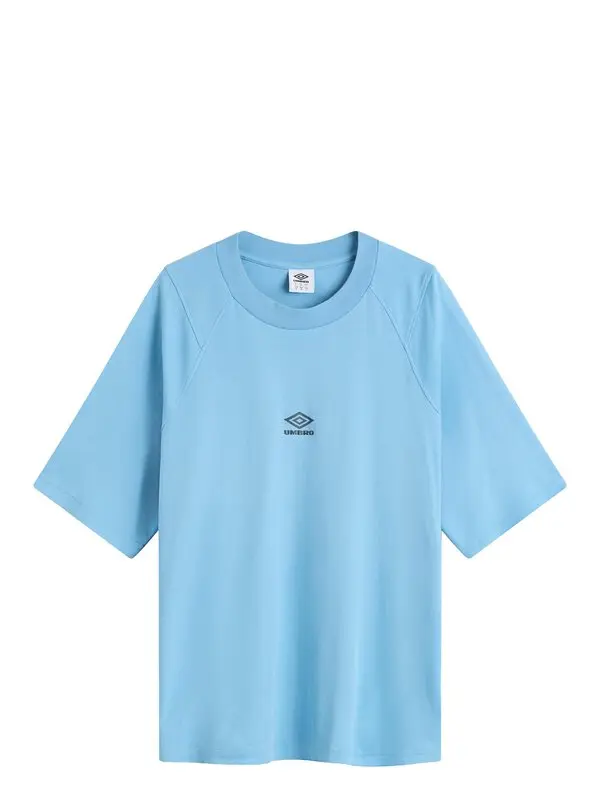 UMBRO Washed High Neck Boxy T-shirt - Vista Blue