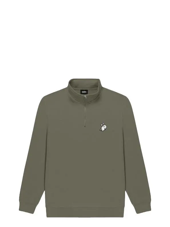 DALIX Heartly Ghost Quarter Zip Pullover - Pine