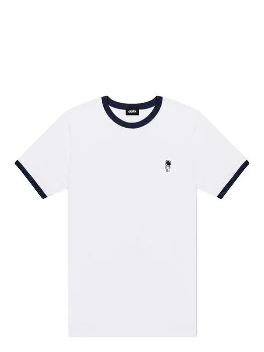 DALIX Astronaut Jersey Ringer Tee - White Navy