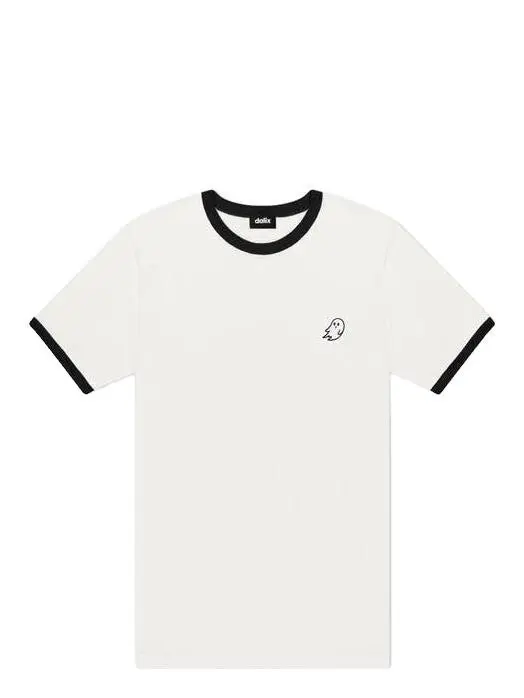 DALIX Ghost Jersey Ringer Tee - Vin White Black
