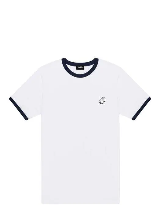 DALIX Ghost Jersey Ringer Tee - White Navy