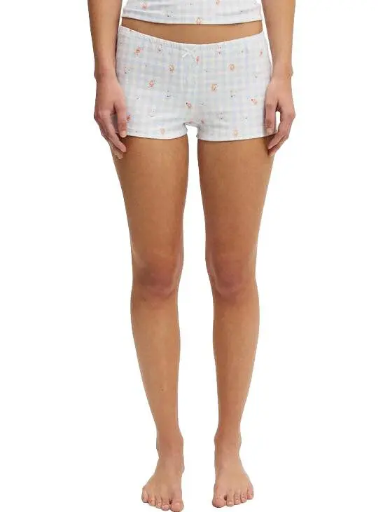 Cotton:on Relaxed Micro Shorts - Checkerboard Ginger Bread