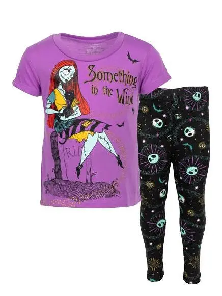 Disney Nightmare Before Christmas Sally T-shirt & Leggings Set - Purple/black