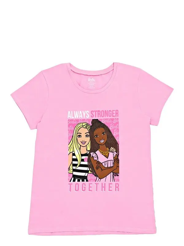 BARBIE T-shirt & French Terry Shorts Set - Pink/black