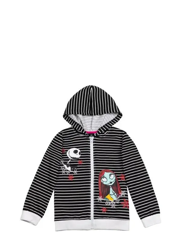 Disney Nightmare Before Christmas Zip-up Hoodie - Black-white