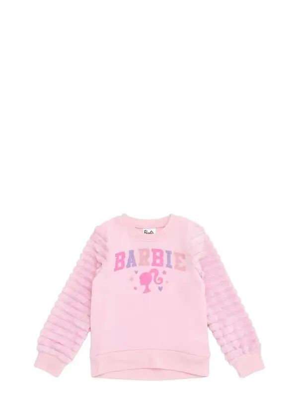 BARBIE Faux Fur Pullover Sweatshirt - Pastel Pink