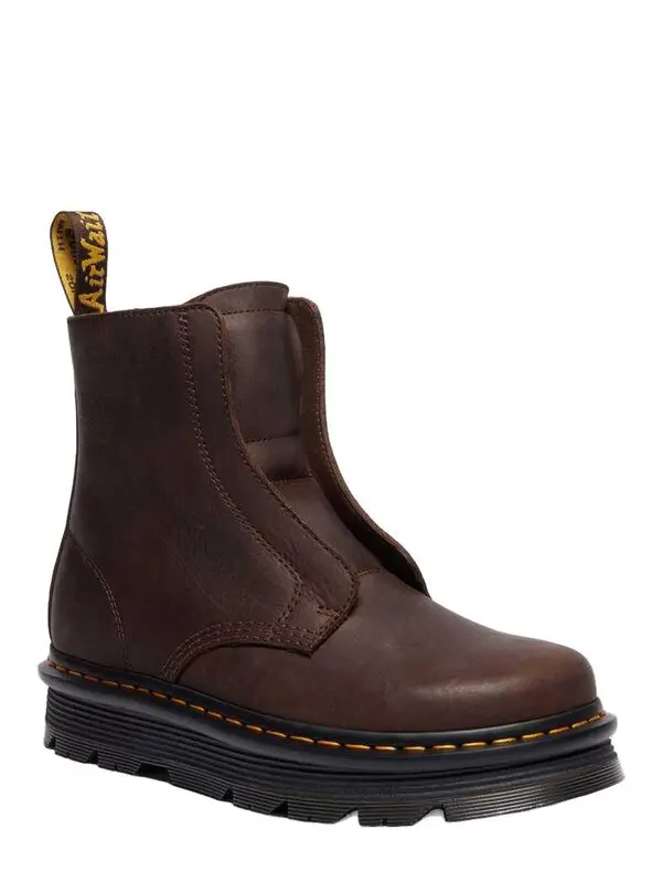 Dr. Martens Zebzag Laceless Leather Boots - Brown