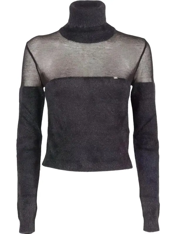 Elisabetta Franchi Roll-neck Knit Top - Black