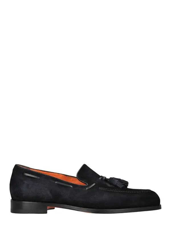 Santoni Suede Tassel Loafers - Navy