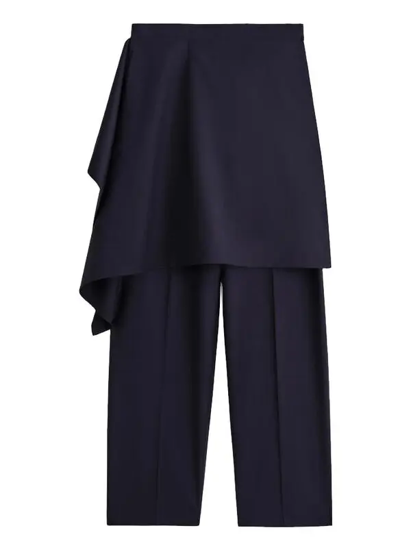 Cos Wool Skirt Pants - Navy