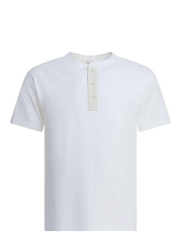 BUZZ RICKSON'S Cotton T-shirt With Buttons - White