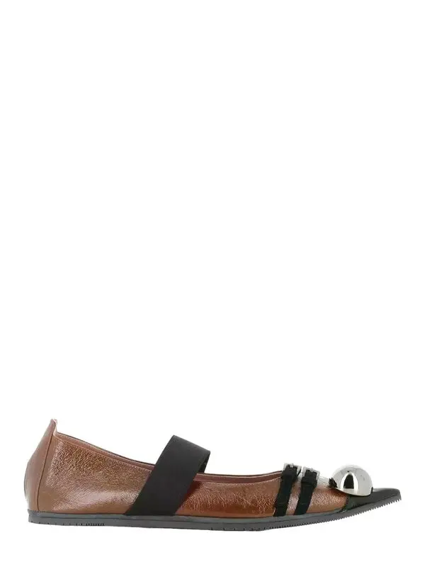 DOVE NUOTANO GLI SQUALI Elasticated-strap Ballet Flats - Brown