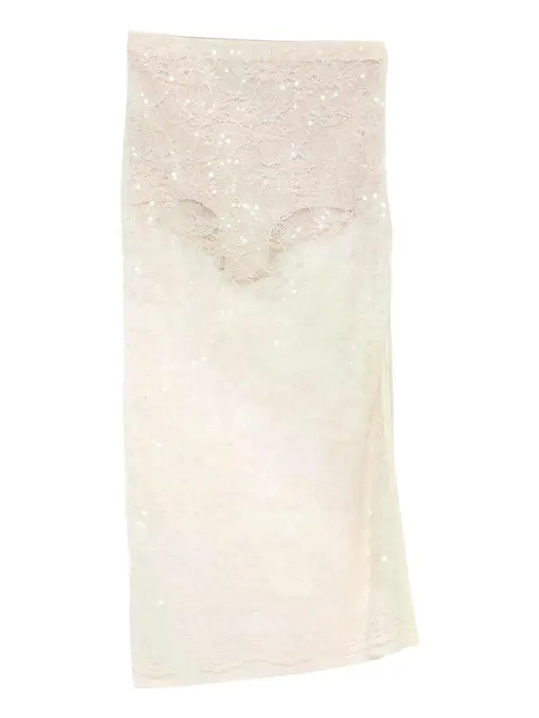 Patrizia Pepe Sequin-embellished Lace Pencil Skirt - Pink