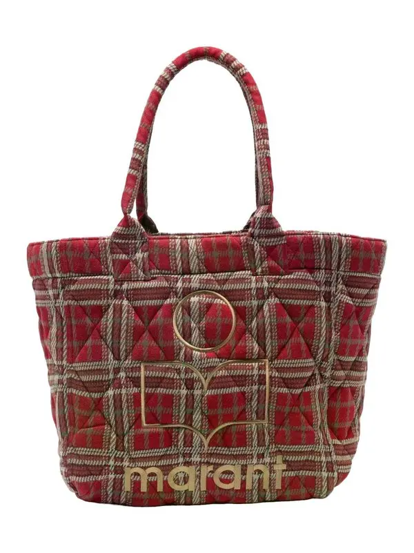 Isabel Marant Yenky Tartan Tote - Red