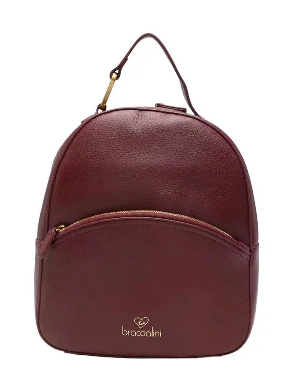 BRACCIALINI Leather Backpack - Red