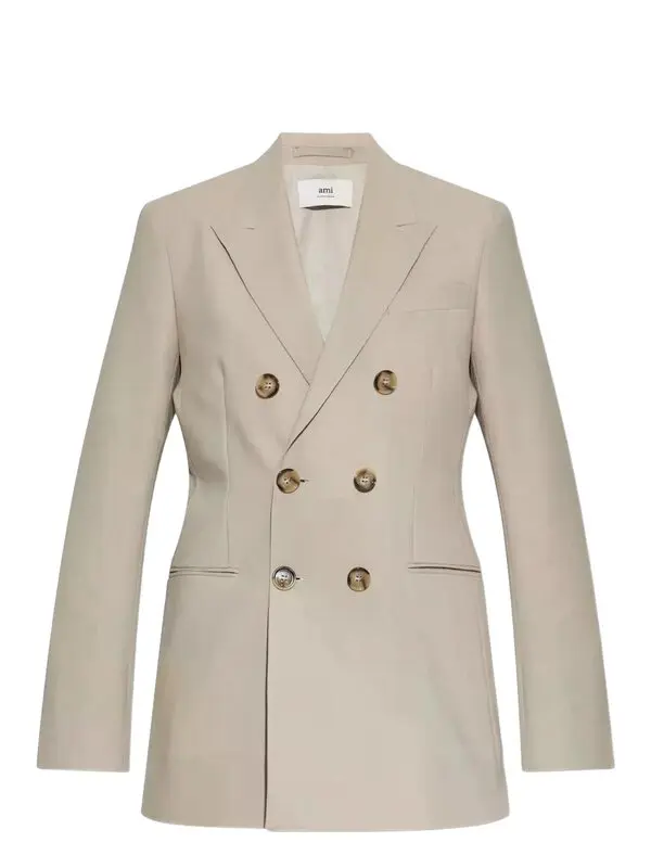 Ami Double-breasted Jacket - Neutrals