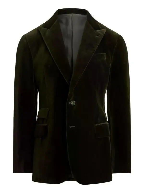 Ralph Lauren Purple Label Velvet Single-breasted Blazer - Green