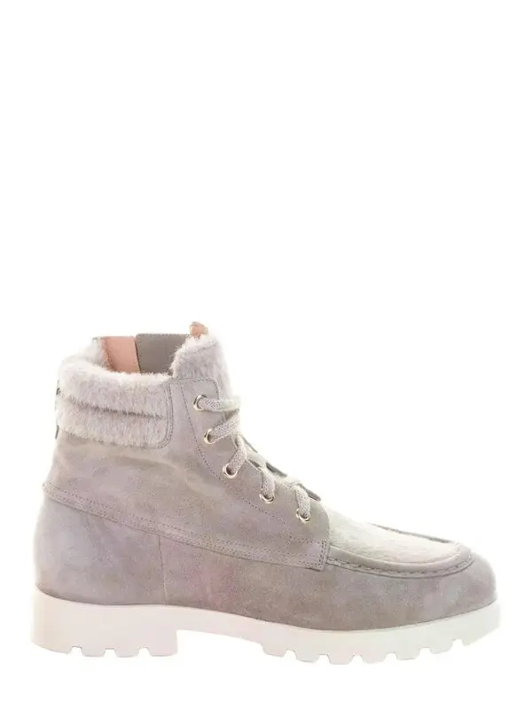 Santoni Fur-trimmed Boots - Grey